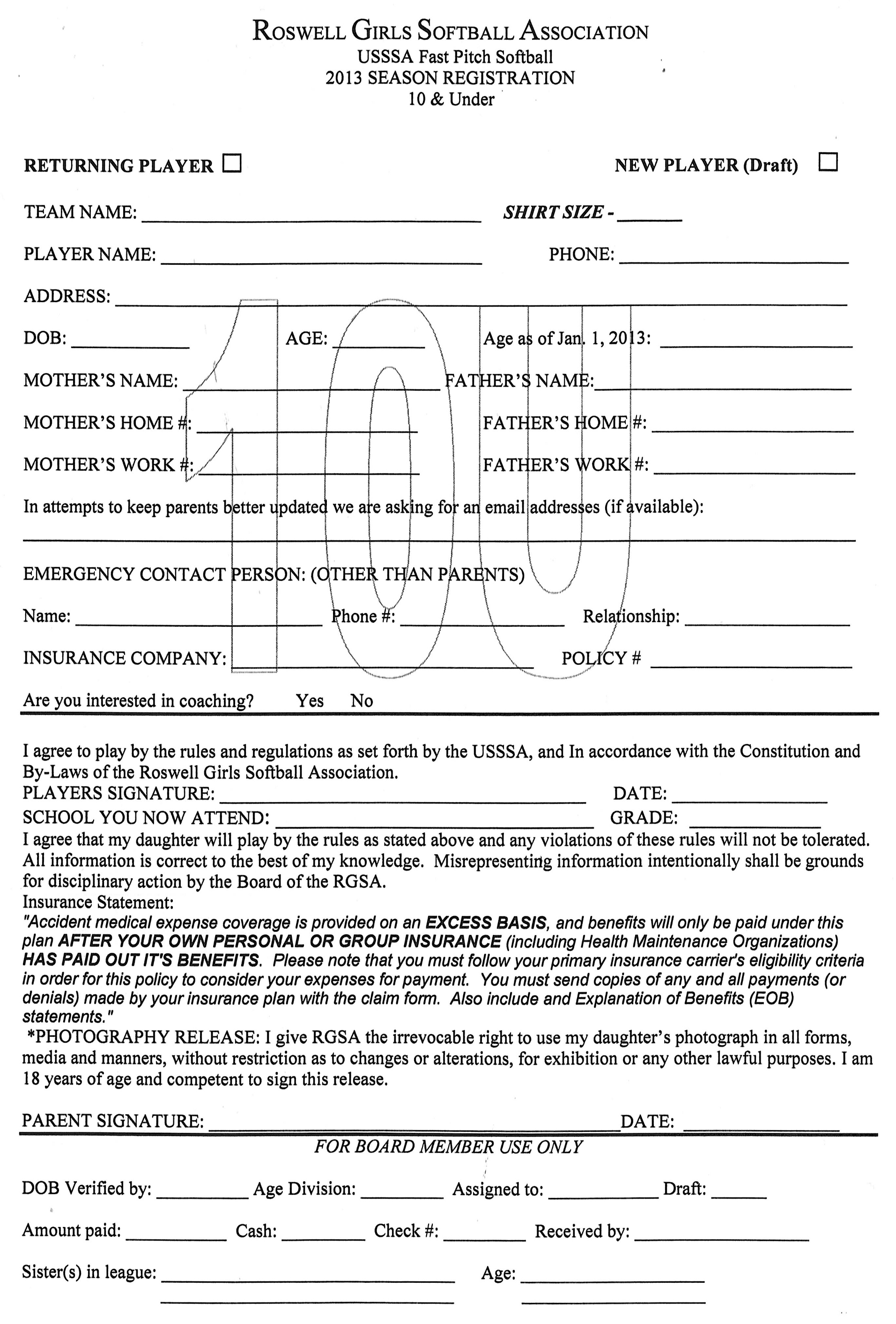 Fall Ball Registration Form – RoswellSluggers.com
